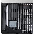CRETACOLOR Black Box Charcoal Drawing Set of 20 - Tin Box (Free Brustro ...