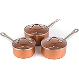 URBN-CHEF Copper 5 PCS Cookware Saucepans and Frying Pan Pot Set: Amazon.co.uk: Kitchen & Home
