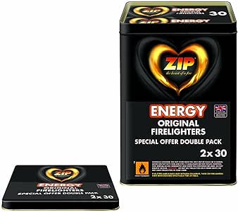 Zip Storage Tin with 2 x Zip Energy 30 Firelighters: Amazon.co.uk ...