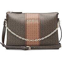GUESS Womens Noelle Mini Top Zip Shoulder Handbag Brown Logo: Buy ...