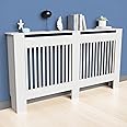 High Radiator Cover Wood Cabinet: 92cm Height White Extra Large Heater ...