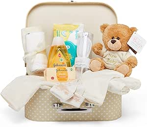Newborn Unisex Baby Gift Set - Hand Packed Cream Hamper with Suitcase ...