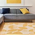 Modern Style Rugs Modern Abstract Yellow Ochre Rug for Living Room ...
