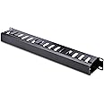 StarTech.com 1U Horizontal Finger Duct Rack Cable Management Panel with ...