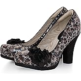 Ruby Shoo Women's Pink Floral Cleo High Heel Mary Jane Shoes UK 6 ...