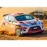 Personalised Rally Car Greeting Card (Birthday, Christmas, Any Occasion ...