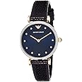 Emporio Armani Damen Analog Quarz Uhr mit Leder Armband AR1989 : Amazon ...