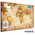 murando - Pin Board World Map 90x60 cm/36"x24" 1 piece Cork Board On ...