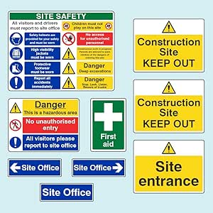Construction/Building Site Safety Sign Starter Pack Bundle - Rigid ...