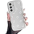 ZTOFERA Case for Samsung Galaxy A15 5G/4G, Cute Curly Wave Frame Daisy Pattern Liquid Silicone ...
