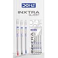 Doms Inxtra Glassy 0.7mm Ballpen-Pack Of 40(Blue-30, Black-5, Red-5 ...