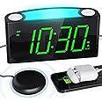 Mesqool Vibrating Alarm Clock for Heavy Sleeper and Deaf, Full Range ...
