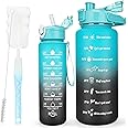 CodiCile 2 Pack Water Bottle BPA Free, 2 Liters Water Bottle & 750ml Water Bottle with Straw ...