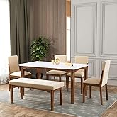 DecorNation Italiana Solid Wood 6 Seater Dining Room Set for Home, Living Room- Dining Table ...