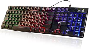 Updated Rii RK100 Plus 7 Color Rainbow LED Backlit Mechanical Feeling ...