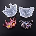 FineInno 2pcs Cat Head Resin Moulds Devil Cat Silicone Moulds Animal ...