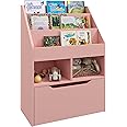 HOMCOM Kids Bookshelf with Storage Drawer, Children's Bookcase with ...