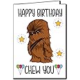Lustige Geburtstagskarte "Happy Birthday" Chew You Chewbacca Star Wars ...
