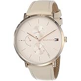 Tommy Hilfiger Quartz Analog with Day and Date Pink Dial Leather Strap ...