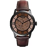 Buy Fossil Men Leather Bronson Analog Black Dial Watch-Me3219, Band ...