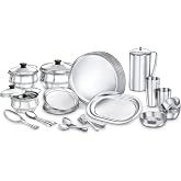 Judge by Prestige Classic Stainless Steel Dinner Set, Set of 24 Pieces ...