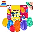 Fidget Toys Sensory Stone,6 Pack Textured Worry Stone Social for Autism Kids Adults Fidget ...