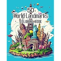 50 world landmarks coloring book: Famous world landmarks coloring book ...