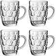 Traditional Glass Pint Tankards - Set of 4 | Also known as Dimpled Beer ...