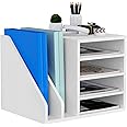 Senhoglb 4 Tier Desktop File Organizer Wood File Racks Office File ...