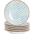 Nicola Spring Hand-Printed Side Plates - 18cm - Blue - Pack of 6 ...