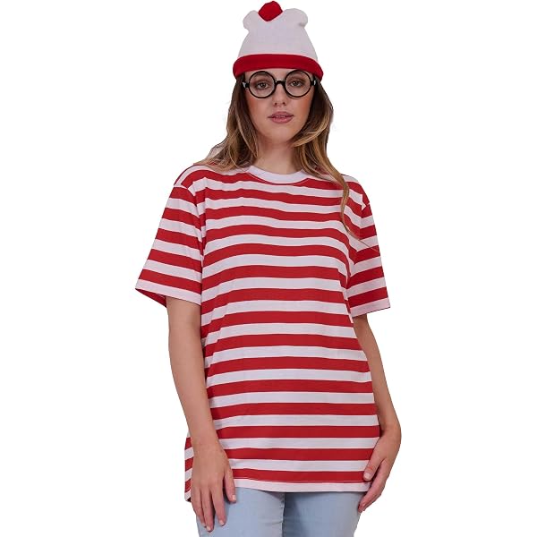 Red And White Beanie Red & White Striped Hat & Glasses Set – Nerd Fancy ...