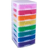 Really Useful Box Plastic Storage Box Slimline Storage Tower 4x6 Litre Clear Frame with Drawers ...