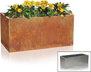 Blumenkasten aus Cortenstahl – Groß - 40cm x 100cm x 40cm: Amazon.de ...