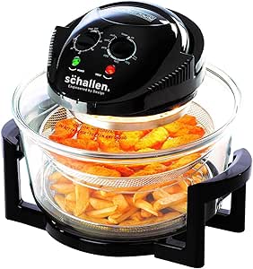 Schallen 17L 2 in 1 Deluxe Black & Glass Air Fryer Deep Fat Free Frying ...