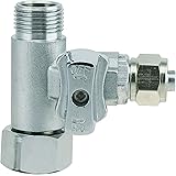 T-Stück 3/8x3/8x1/4" Schlauch Wasseranschluß m. Absperrhahn Adapter zum Anschluss von 2 Geräten ...
