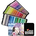 Zenacolor - 120 Matite Colorate (Numerato) con Scatola in Metallo - 120 ...