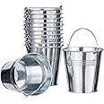 THE TWIDDLERS 12 Mini Serving Buckets - Premium Galvanized Small Metal ...