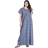 Buy Nighty House Women's Cotton Printed Maxi Nighty