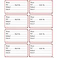 Generic Plain Name Slips for School Notebooks - 192 Labels (12 Sheets ...