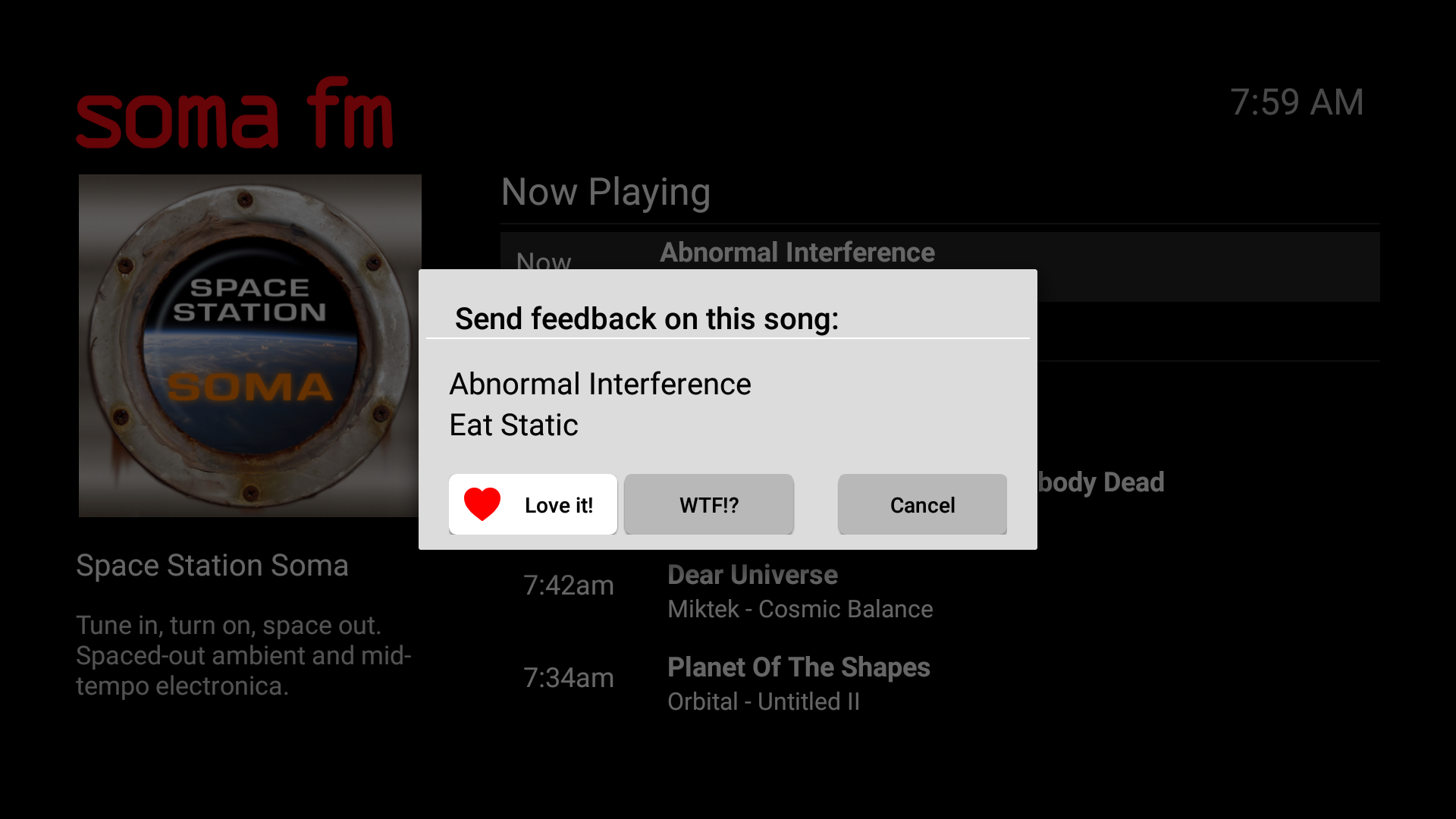 SomaFM Radio (TV Edition): Amazon.fr: Appstore pour Android