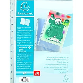 Exacompta PP Display Book with Removable Pockets, A4, 20 pockets, Grey ...
