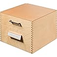 HAN 1005, Wooden card filing box A5 landscape, for 1,500 cards, metal ...