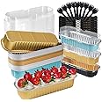 30pcs Mini Loaf Pans with Lids and Spoon 200ml Aluminum Foil Reusable ...