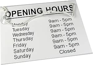 Opening Hours Sign - Opening Times Sign - Hanging Sign: Amazon.co.uk ...