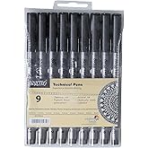 Brustro Technical Pen Brush Tip - Pack of 6 (Black) : Amazon.in: Home ...