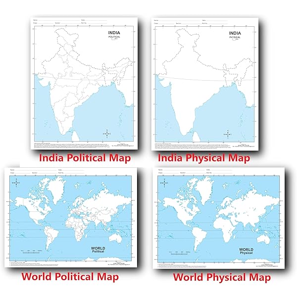 India Political Map Outline With Neighbouring Countries
