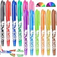 12 Erasable Pens Rub Out Pens for Kids Adults, Erasable Gel Pen with ...