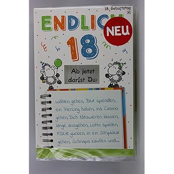 Riesen Glückwunschkarte Endlich 18! Happy Birthday Freifahrtschein ...