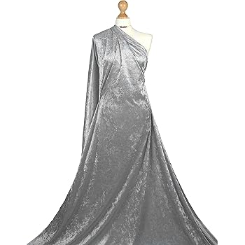 FAT QUARTER OF SILVER CRUSHED VELVET FABRIC ***FREE POST*** SILVER GRAY ...