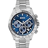 BOSS Chronograph Quartz Watch for men with Silver Stainless Steel ...